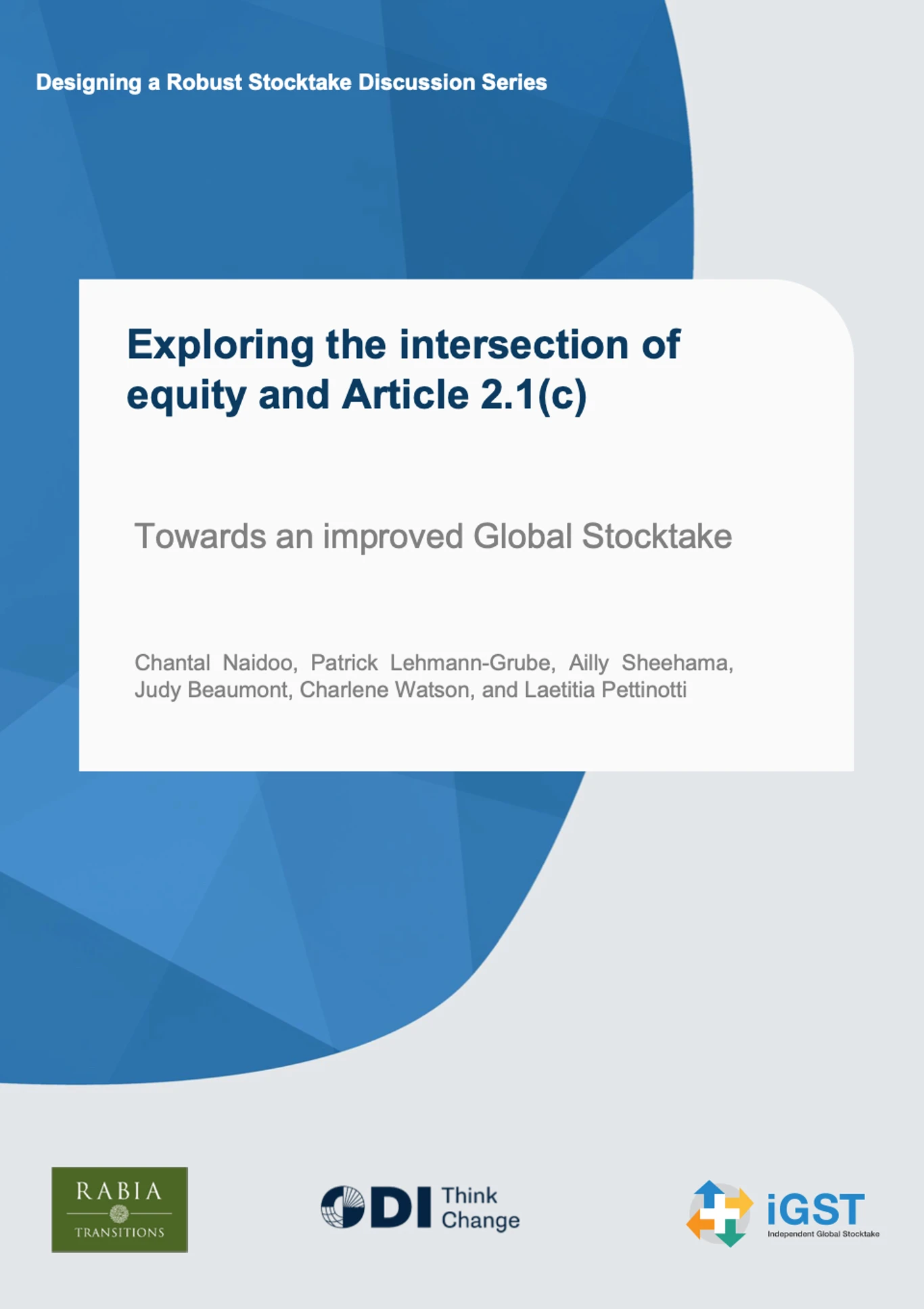 Exploring the intersection of equity and Article 2.1(c) towards an ...
